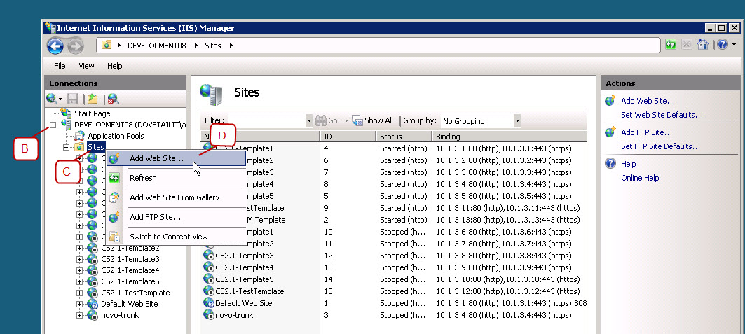Create a New Website In ISS
